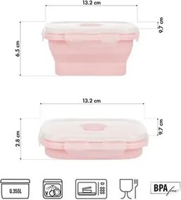 NILS Camp NC4105 355ml růžový / Skládací svačinový box