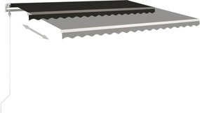 Automatická zatahovací markýza 450 x 350 cm antracitová 3069009