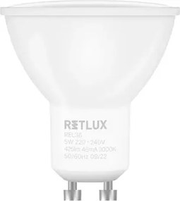 RETLUX REL 36 LED GU10 2x5W  / 425 lm / 3000K - teplá bílá / 2ks