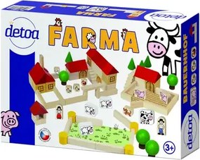 Detoa Dřevěná stavebnice Farma 100 dílů / od 3 let