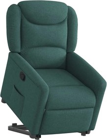 Zvedací polohovací křeslo tmavě zelené textil 3303200