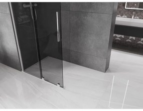 Mexen Velar, sprchová zástěna s posuvnými dveřmi Walk-in 100 x 200 cm, 8mm šedé sklo, chromová, 871-100-000-43-01