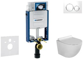 Geberit Kombifix - Set předstěnové instalace, klozetu Gaia a sedátka softclose, tlačítko Sigma20, bílá/chrom SANI15CA3108