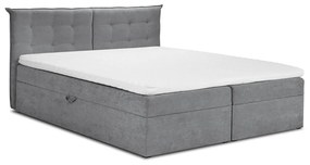 Šedá boxspring postel s úložným prostorem 200x200 cm Echaveria – Mazzini Beds