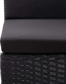 vidaXL 3dílná zahradní sedací souprava s poduškami polyratan [48957] Barva: Černá