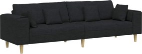 Pohovka Černá 250 x 77 x 76 cm textil 3335145