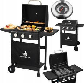 Zahradní plynový gril 3-hořákový Grillmeister 9 kW s prostorem pro láhev