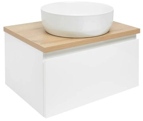 Koupelnová skříňka s krycí deskou SAT B-WAY 59x30x45 cm bílá lesk BWAY60WDOAK