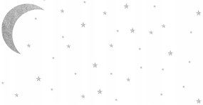Samolepky na zeď stříbrný měsíc s hvězdami 39 ks