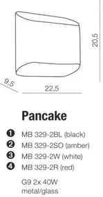Retro nástěnné svítidlo Pancake červené