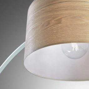 Stojací lampa s dřevěným stínidlem v bílo-přírodní barvě (výška 210 cm) Juhe Ash – Kave Home