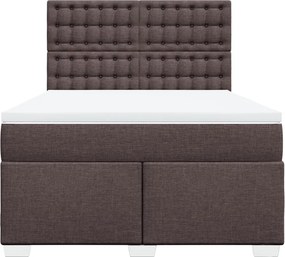 Box spring postel s matrací tmavě hnědá 160x200 cm textil 3292856