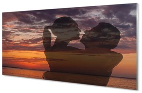 akrylový obraz Sky mraky moře lidí 120x60 cm