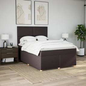 Box spring postel s matrací tmavě hnědá 140x190 cm textil 3291271