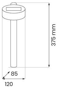 Exteriérové ​​solární svítidlo Eye, 1x černé plastové stínítko