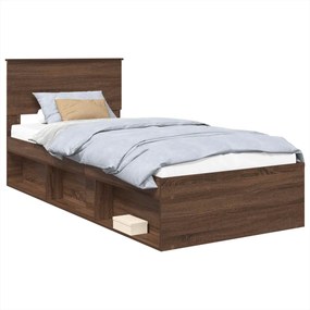 Rám postele s čelo Hnědý dub 75 x 190 cm Kompozitní dřevo 3407946