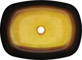 Mexen Araks skleněné umyvadlo na desku 54 x 39 cm, tmavě zlaté - 24155451