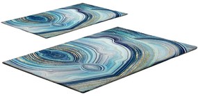 Modré koupelnové předložky v sadě 2 ks 60x100 cm – Foutastic