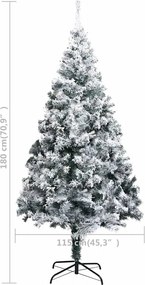 Umělý vánoční stromeček zasněžený zelený 180 cm PVC 320964