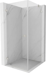 Mexen Lunar-B, výklopný sprchový kout levý 70 x 70 cm, 8mm čiré sklo, ocelový profil, 832-070-070-97-00-L