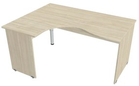 Stůl ergo pravý 160*120 cm - Hobis Gate GE 2005 P Dekor stolové desky: akát, Dekor lamino podnože: akát, Barva nohy: stříbrná