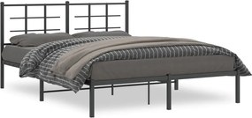 vidaXL Kovový rám postele s čelem 150 x 200 cm [355612] Barva: Černá