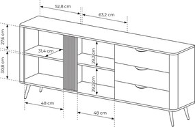 VERIS d | komoda 195 2D3S | 195,2 cm | dub dunin