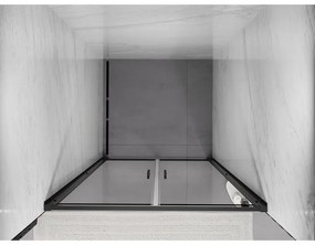 Mexen Exo, dvoukřídlé sprchové dveře 80x200 cm, 6mm čiré sklo, černý profil, 814-080-000-70-00