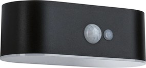P 94571 Solární LED venkovní nástěnné svítidlo Adya pohybové čidlo IP44 3000K černá - PAULMANN