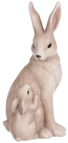 Zajíci - rodinka z keramiky.
