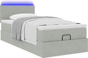 Osmanský rám postele s matrací světle šedá 80x200cm samet 3312512