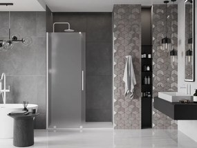 Mexen Velar, posuvné sprchové dveře do otvoru 130 cm, 8mm sklo námraza, bílá matná, 871-130-000-31-20