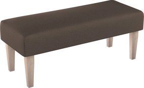 Dlouhá lavička 100x40cm barva hnědá látka pletený vzor