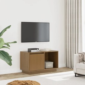 TV skříňka medově hnědá 74 x 35 x 44 cm masivní borové dřevo