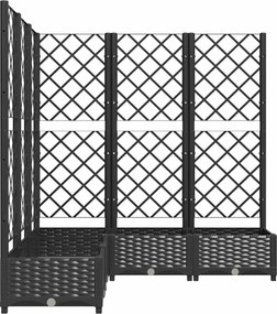Zahradní truhlík s treláží černý 120 x 120 x 121,5 cm PP 318276