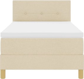 Postel s boxspringem s polštářem Krémová 90 x 190 cm textil 3338886