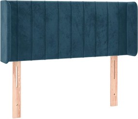 Čelo postele s LED tmavě modré 103 x 16 x 78/88 cm samet 3123520
