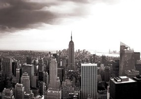 Postershop Fototapeta vliesová: Manhattan (Černobílá) - 254x368 cm
