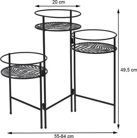 STOJAN NA KVĚTINÁČ TRIPLE 49,5X64X20 CM ČERNÁ