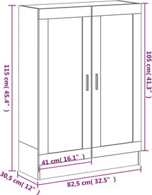 vidaXL Knihovna hnědý dub 82,5 x 30,5 x 115 cm kompozitní dřevo [833788]