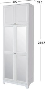 Skříň č. 2 / Zrcadlo V.2 + Vysoká vestavěná skříň Madrid
