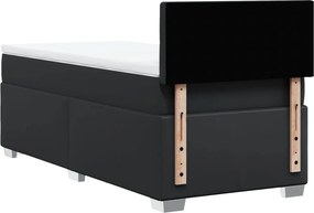 Box spring postel s matrací černá 100x200 cm umělá kůže 3286108