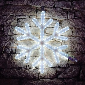Easy Fix 2D LED světelná vločka VII., Ø 66 cm, ledově bílá s FLASH, závěsný, 3D tisk, IP67