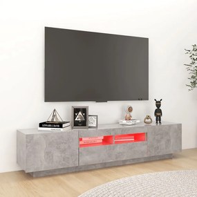 TV skříňka s LED osvětlením betonově šedá 180 x 35 x 40 cm