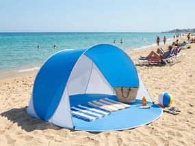 Samorozkládací plážový stan SUNSHADE 190x120 cm, modrá/bílá