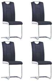 vidaXL Konzolové jídelní židle 4 ks černé umělá kůže