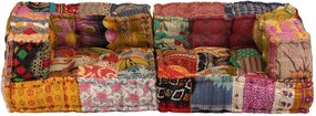 2místný modulární pouf patchwork textil 244987