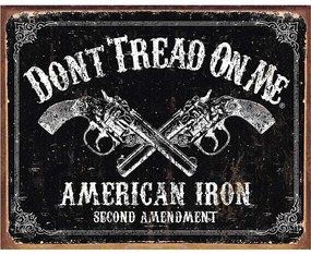 Plechová cedule DTOM - American Iron 40 cm x 32 cm
