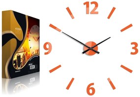 3D nalepovací hodiny Klaus oranžové