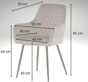 Vikio Jídelní set pro 4 osoby 160x90 cm dub noha U béžová židle s područkami VJS166-4CA
